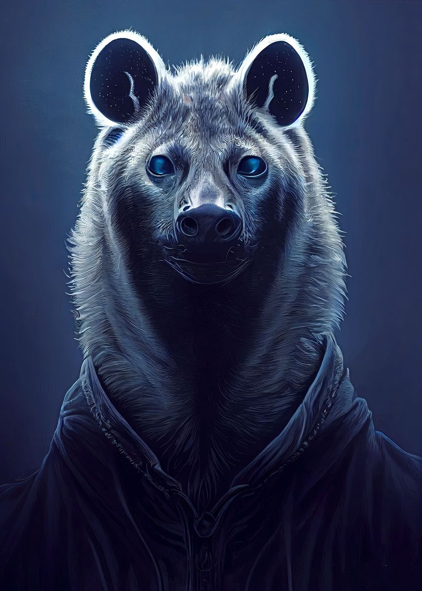 'Hyena' Poster, picture, metal print, paint by Ralph Frankenberg | Displate