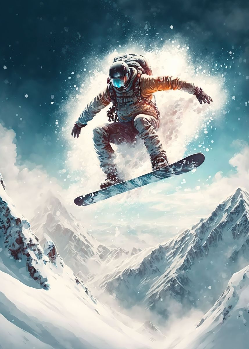 'Snowboard' Poster, picture, metal print, paint by Silhouette Anime Art ...