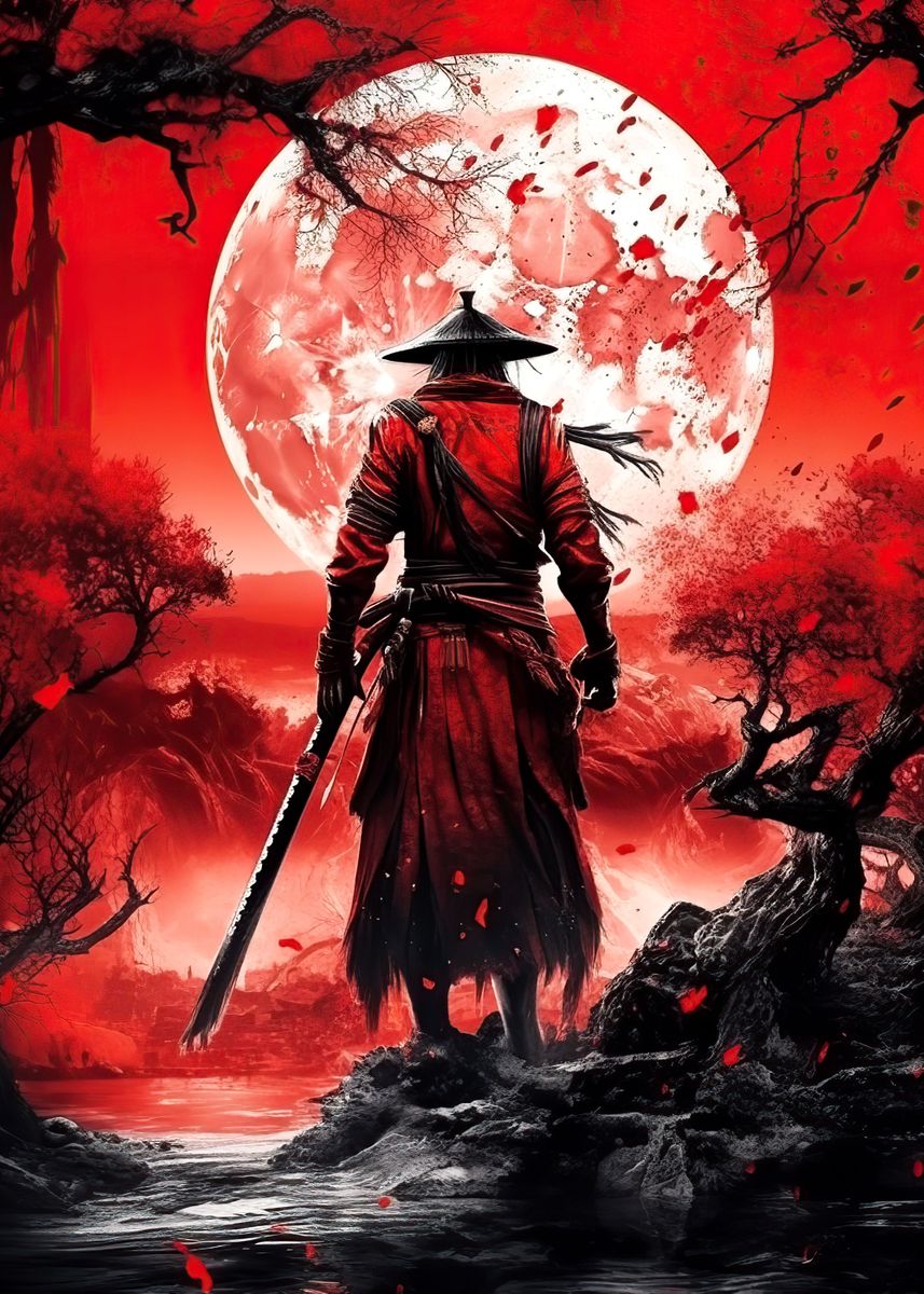 'Samurai' Poster, picture, metal print, paint by Childs Space | Displate