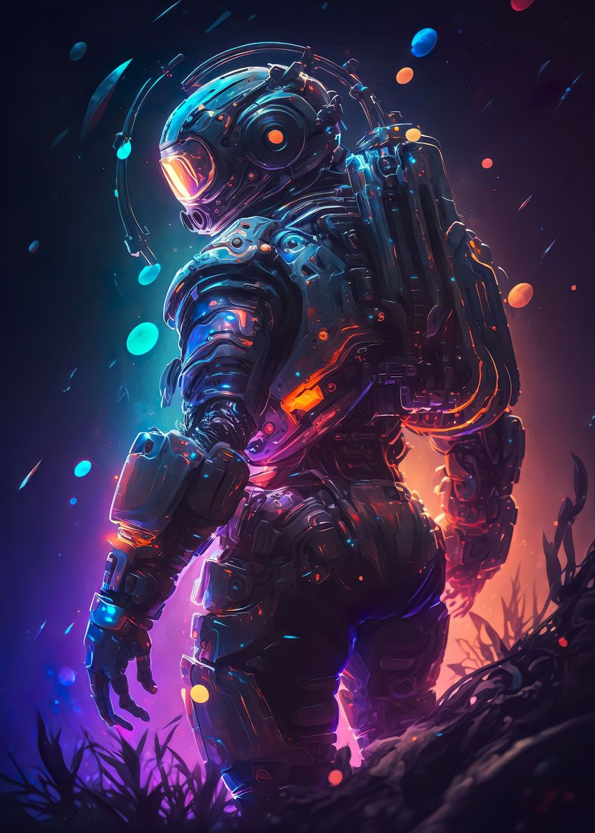 'Colorful Astronaut' Poster, picture, metal print, paint by Ians ...