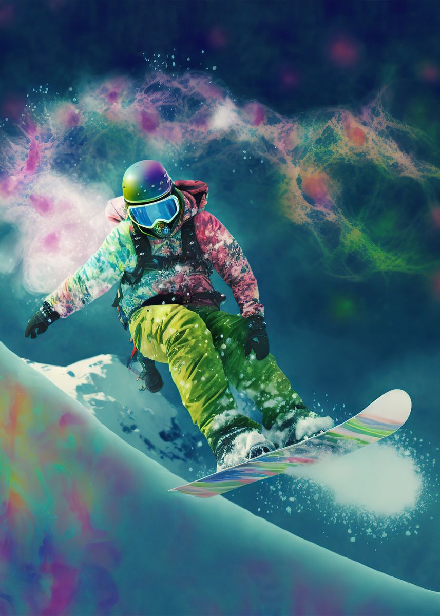 'Snowboard' Poster, picture, metal print, paint by Silhouette Anime Art ...