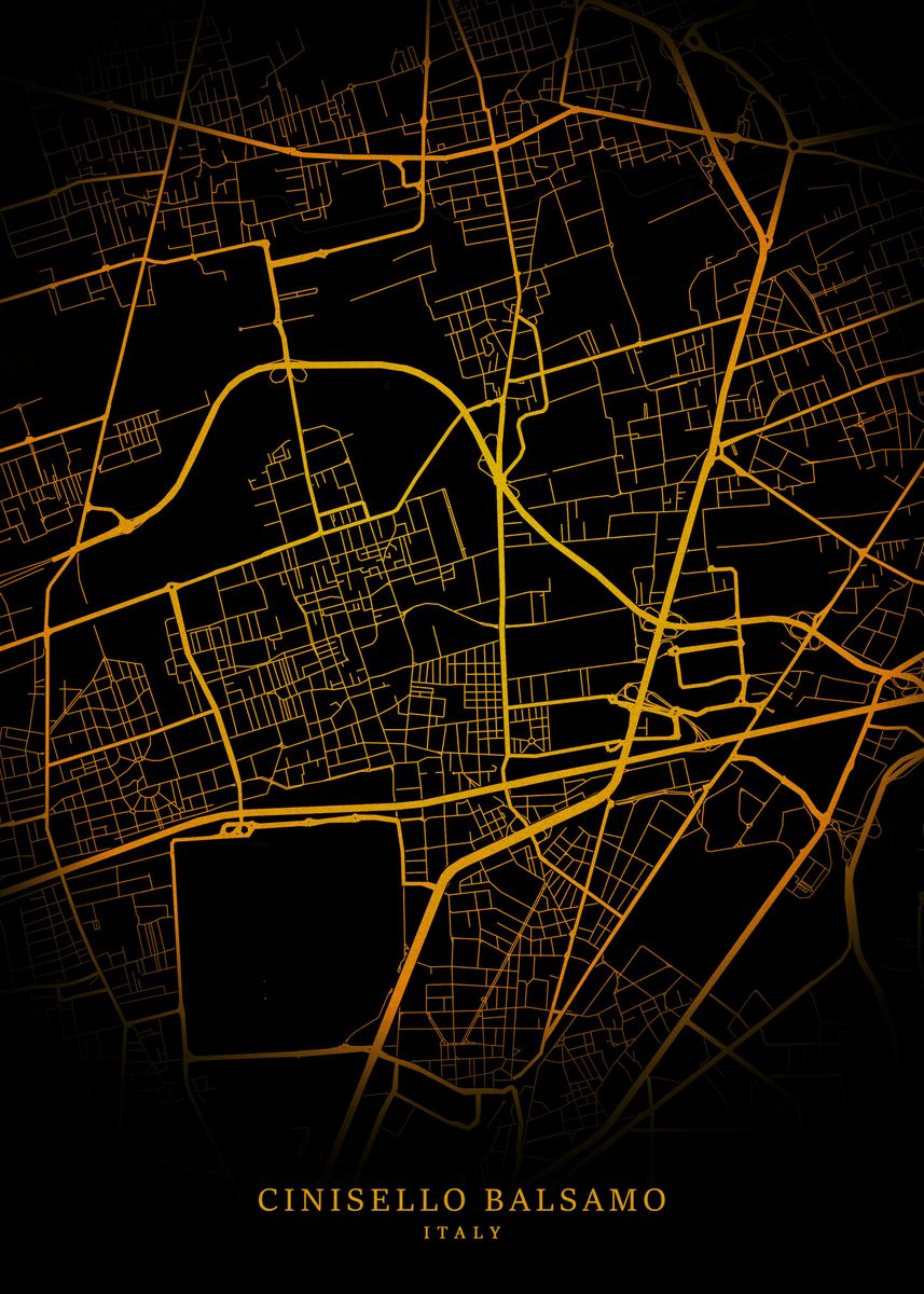 'Cinisello Balsamo City Map' Poster, picture, metal print, paint by ...