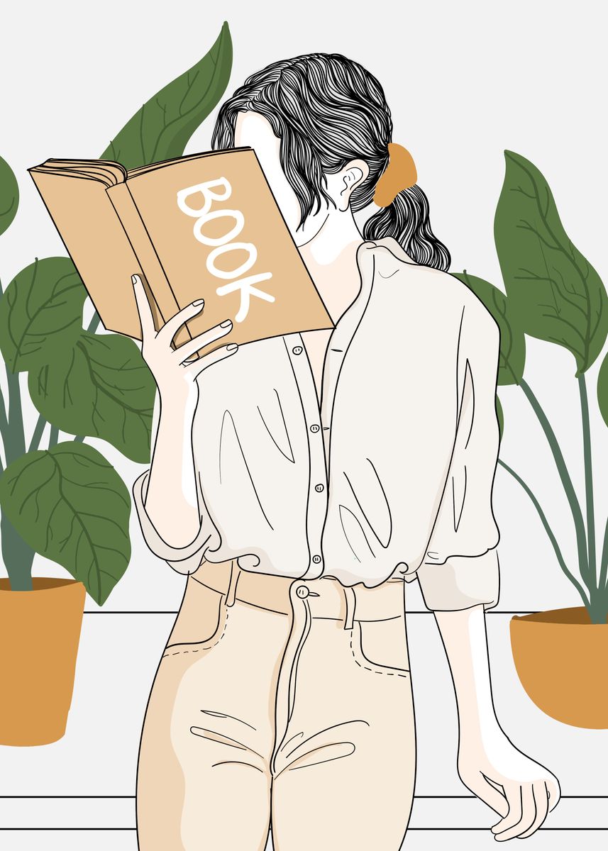 'Just Reading and Chilling' Poster, picture, metal print, paint by ...