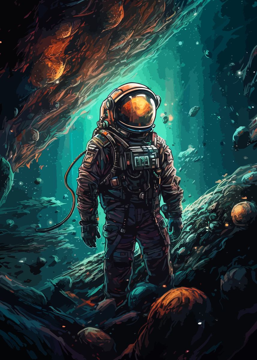 'Strange Planet Astronaut' Poster, picture, metal print, paint by ...