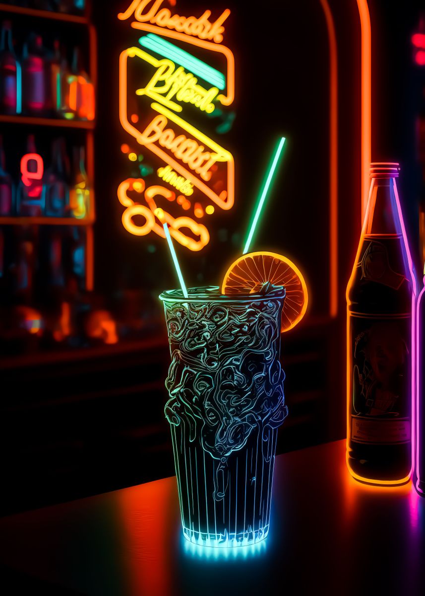 'Cocktail Drink' Poster, picture, metal print, paint by Agnes Amory ...