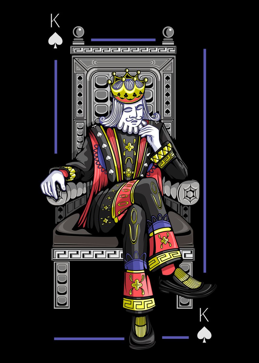'Card King' Poster, picture, metal print, paint by Adamzworld | Displate