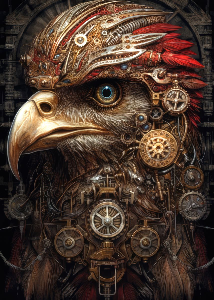 'Biomechanical Eagle 1' Poster, picture, metal print, paint by Kingdom ...