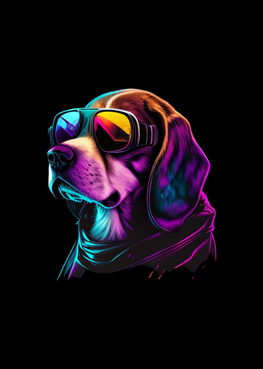 'Beagle' Poster, picture, metal print, paint by Media Editing | Displate