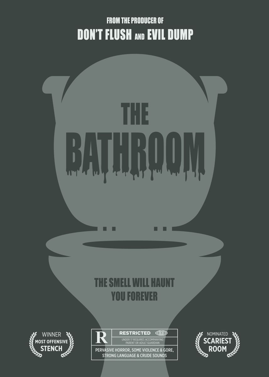'The Bathroom Funny Horror' Poster, picture, metal print, paint by ...