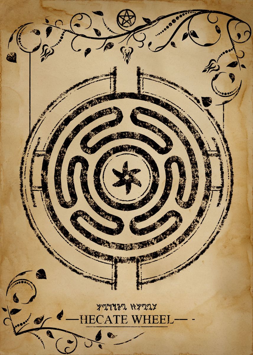 'Hecate Wheel' Poster, picture, metal print, paint by Geometrical ...