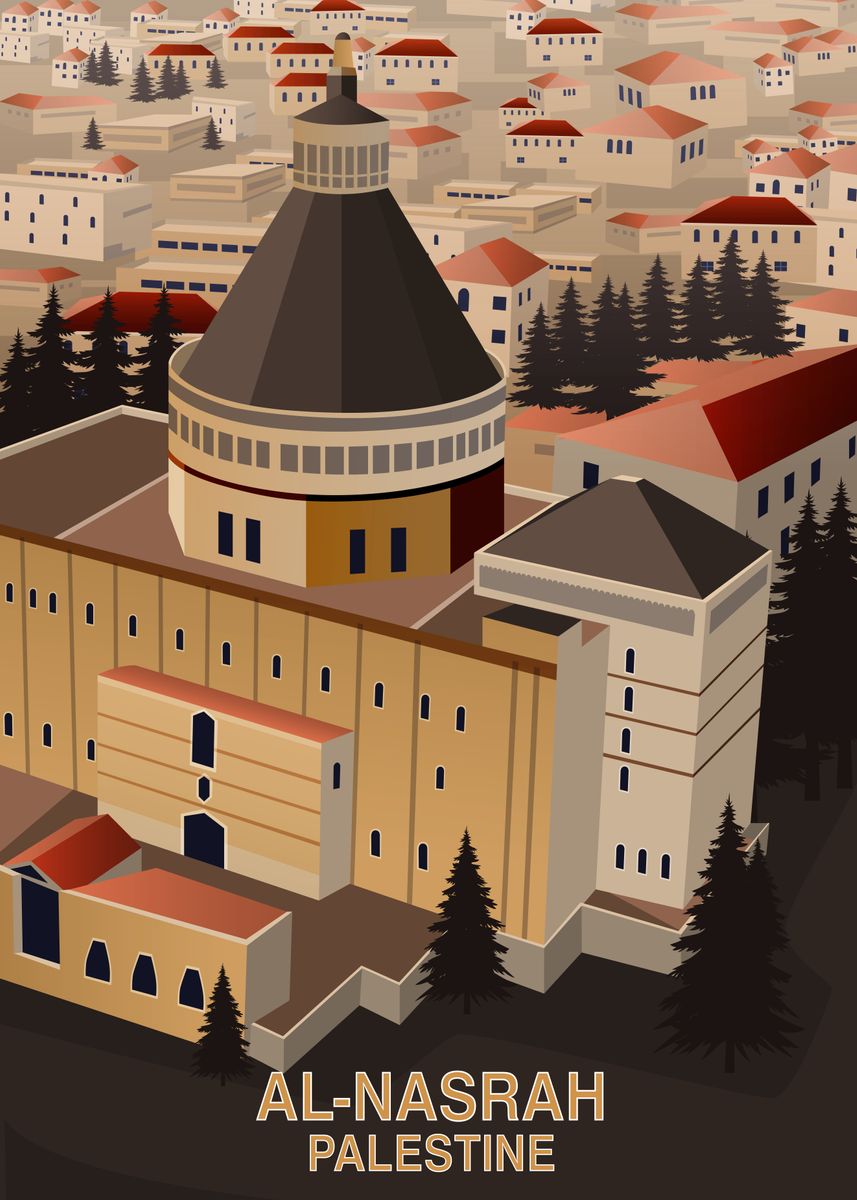 'Al Nasrah Palestine Poster' Poster, picture, metal print, paint by ...