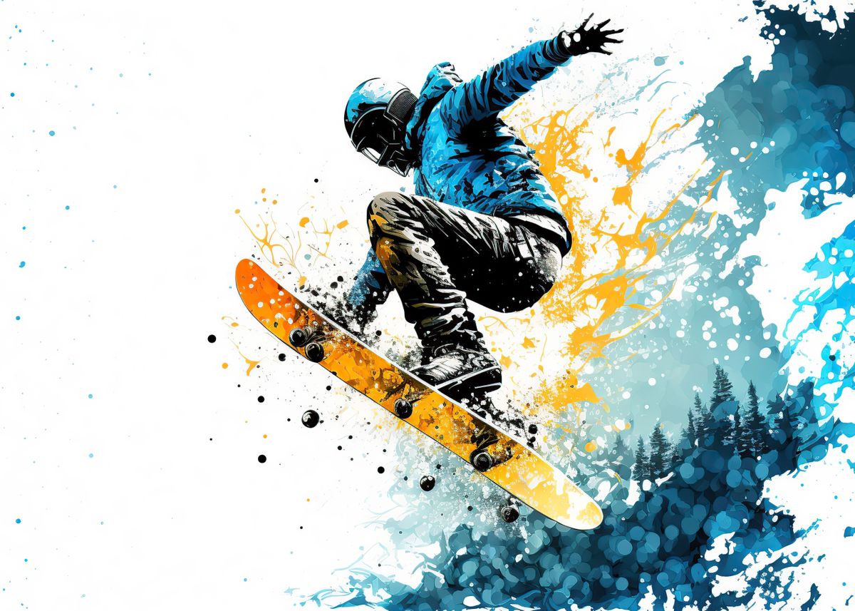 'Snowboard' Poster by Silhouette Anime Art | Displate