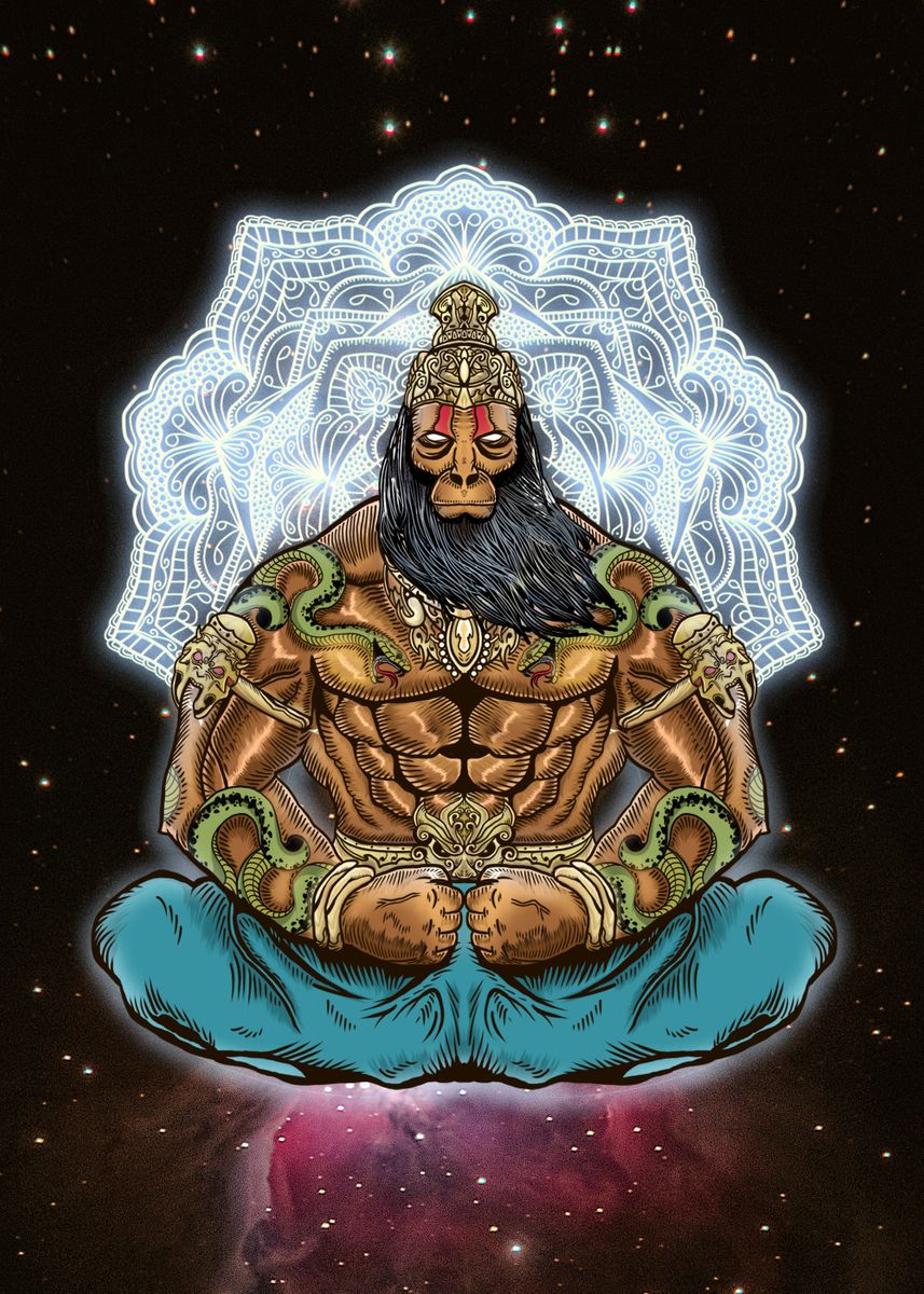 'Bajrang Hanuman Monkey God' Poster by Eija Inspire | Displate