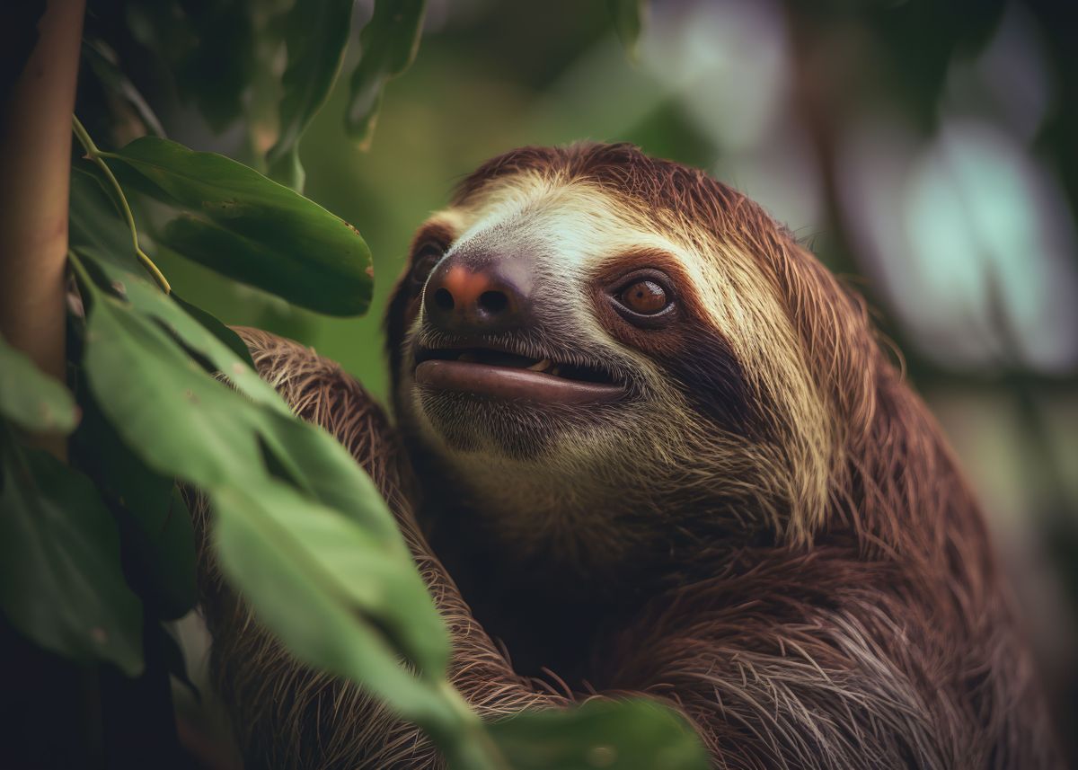 'Portrait of a sloth ' Poster by filmbildfabrik | Displate