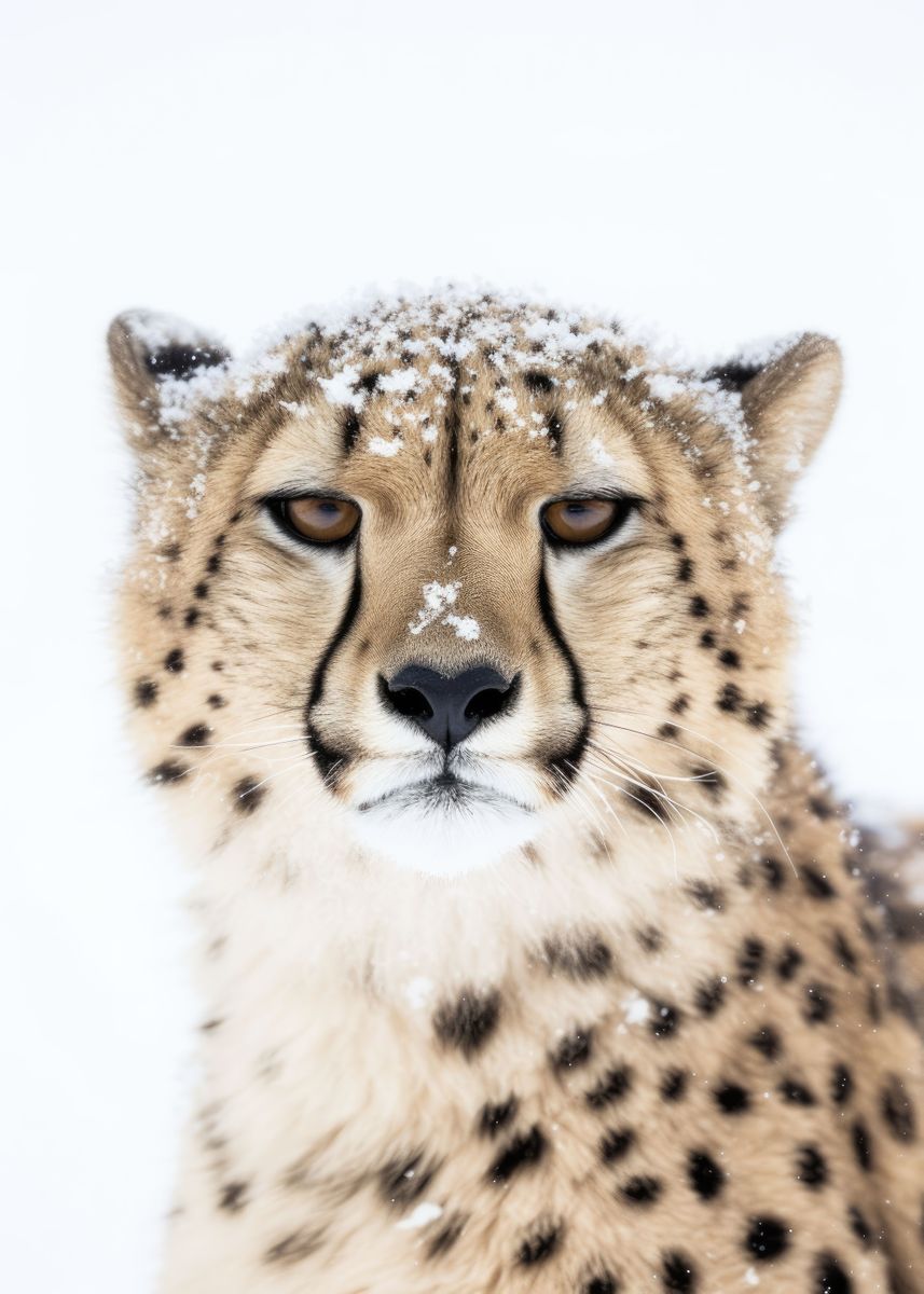 'Cheetah in Snow' Poster by mcmtdesigns | Displate