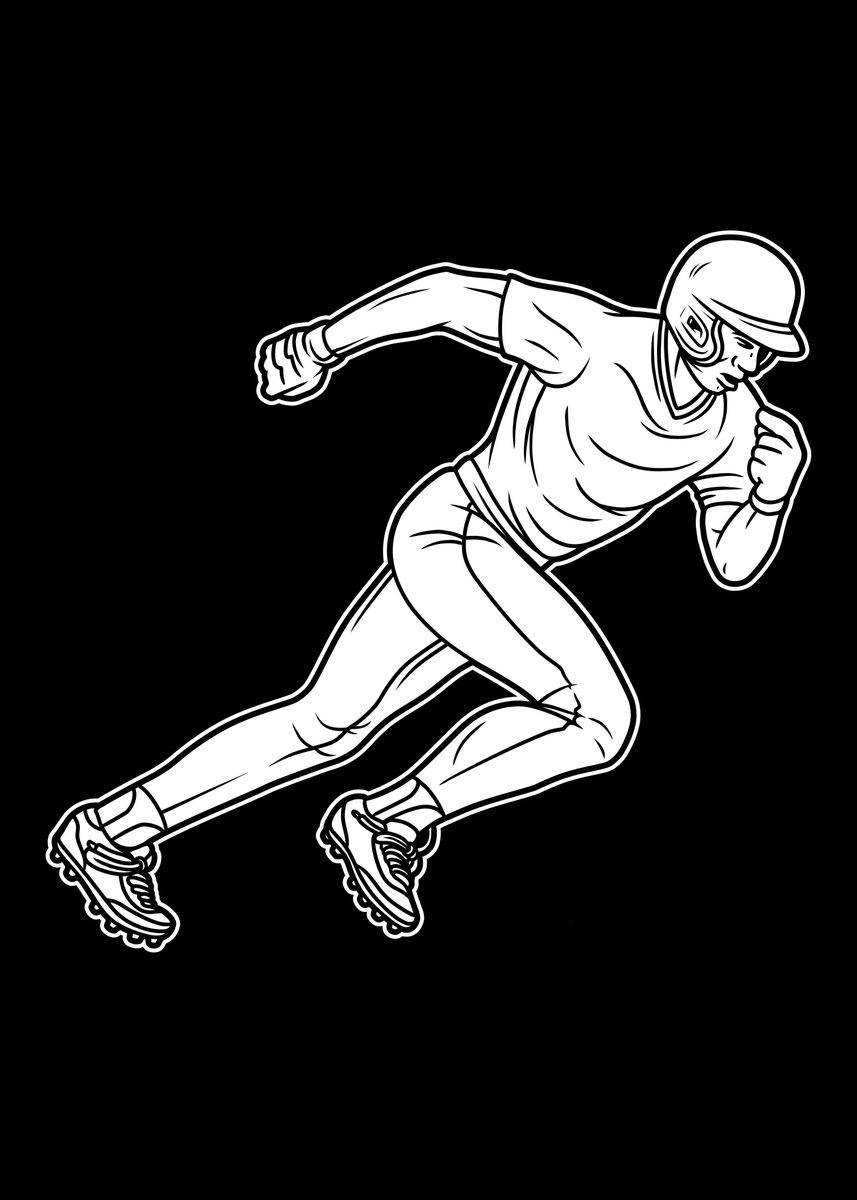 'Basebal BnW 01' Poster, picture, metal print, paint by hendra pratama ...