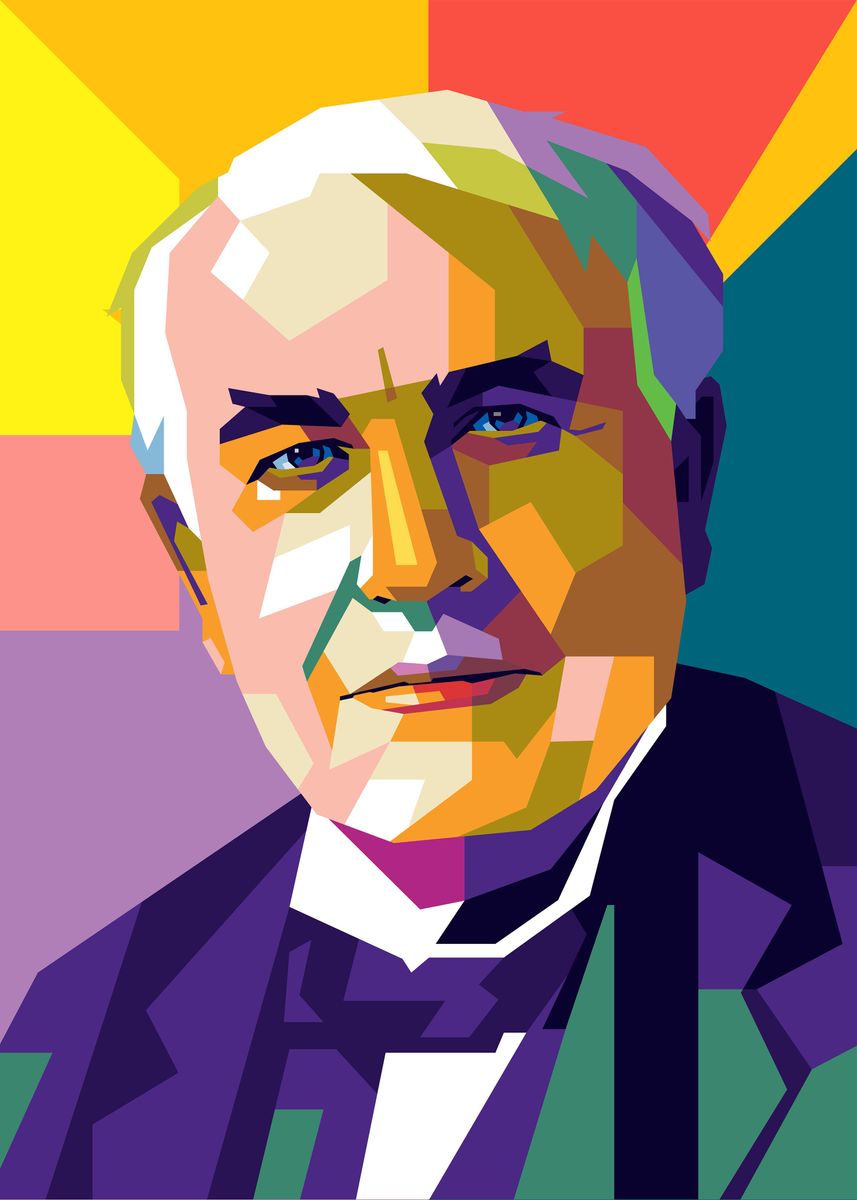 'Thomas Edison' Poster, picture, metal print, paint by Erick Sato ...