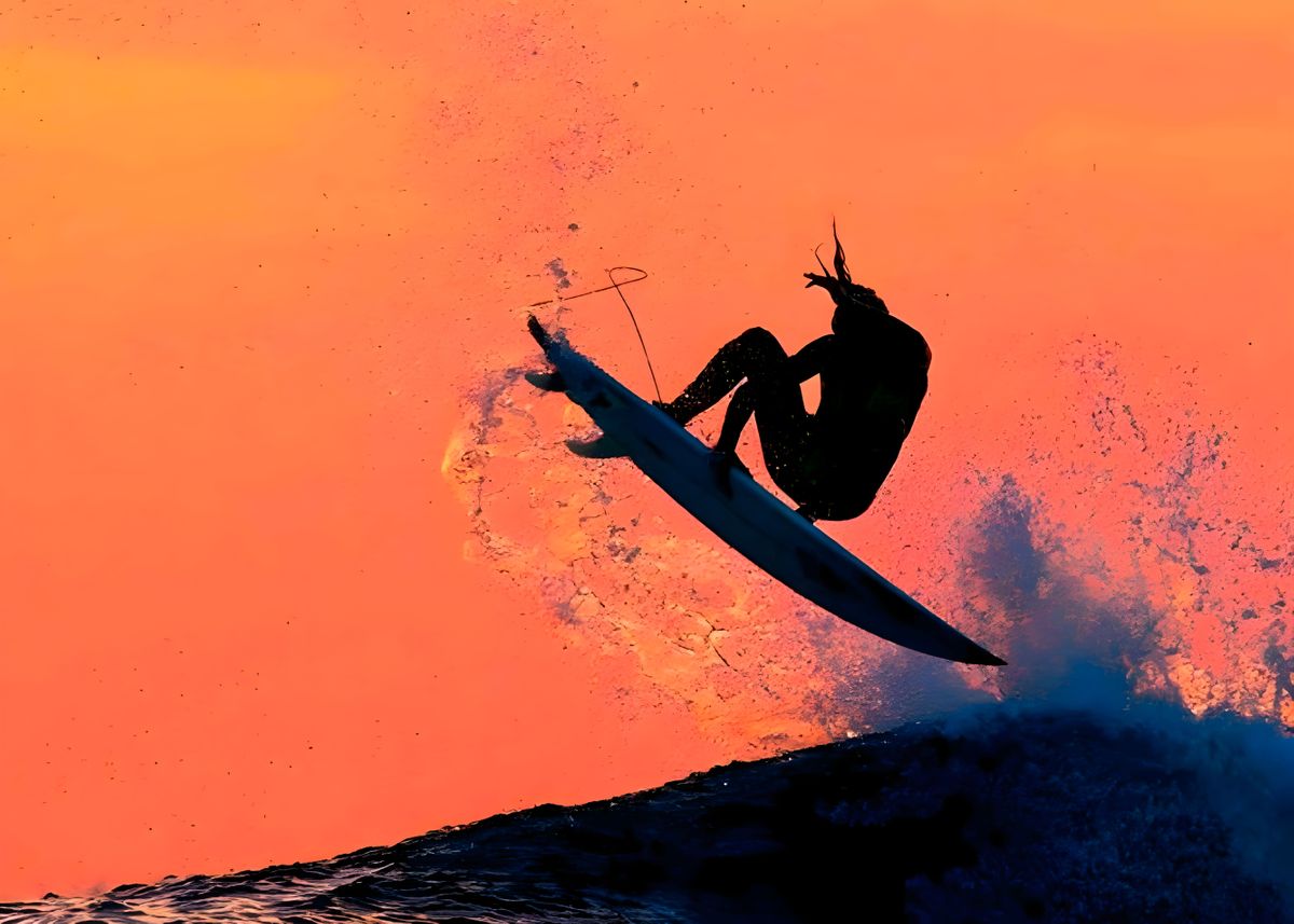 'surfer' Poster by bagong blue | Displate