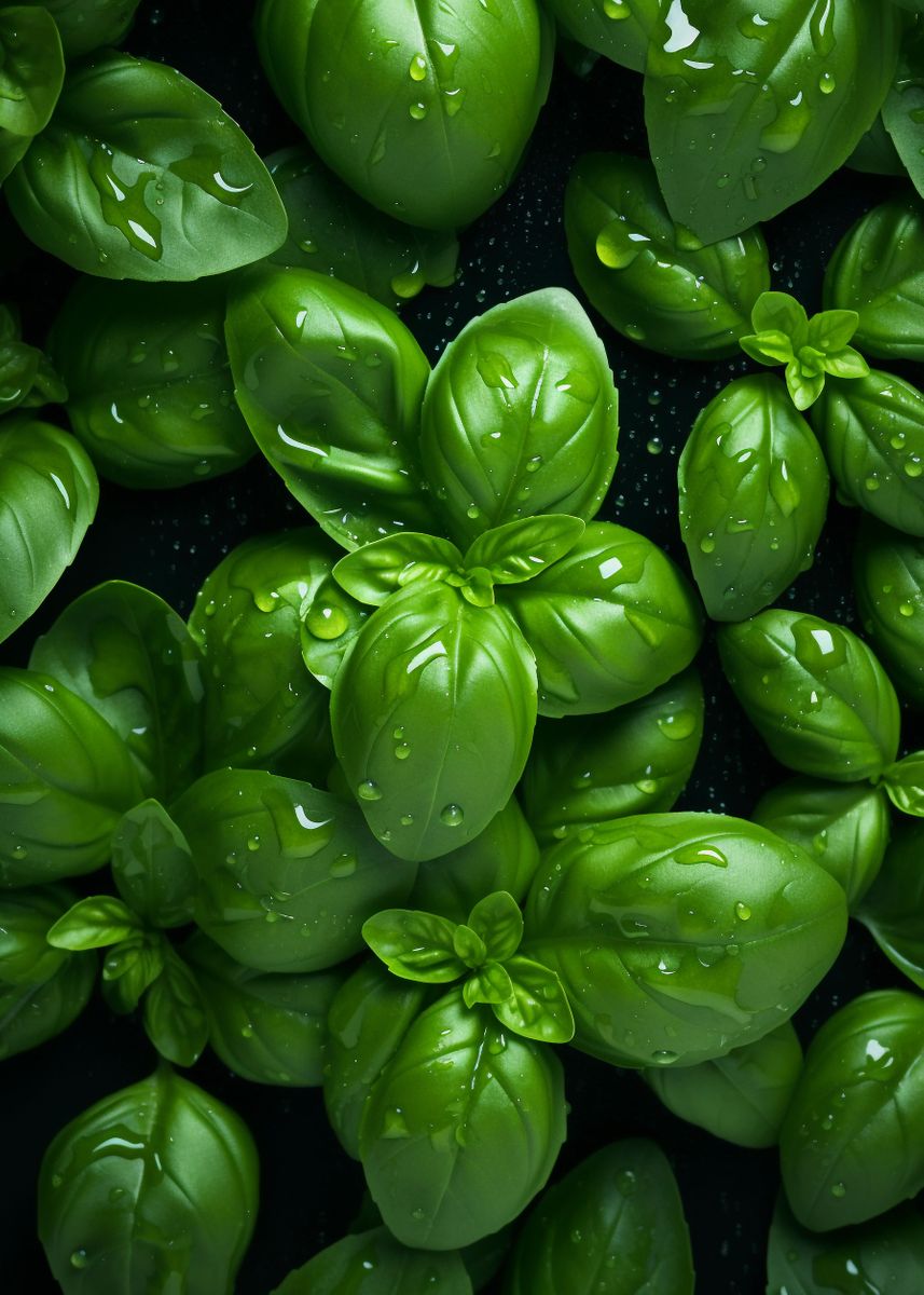 'Basil everywhere' Poster, picture, metal print, paint by ...