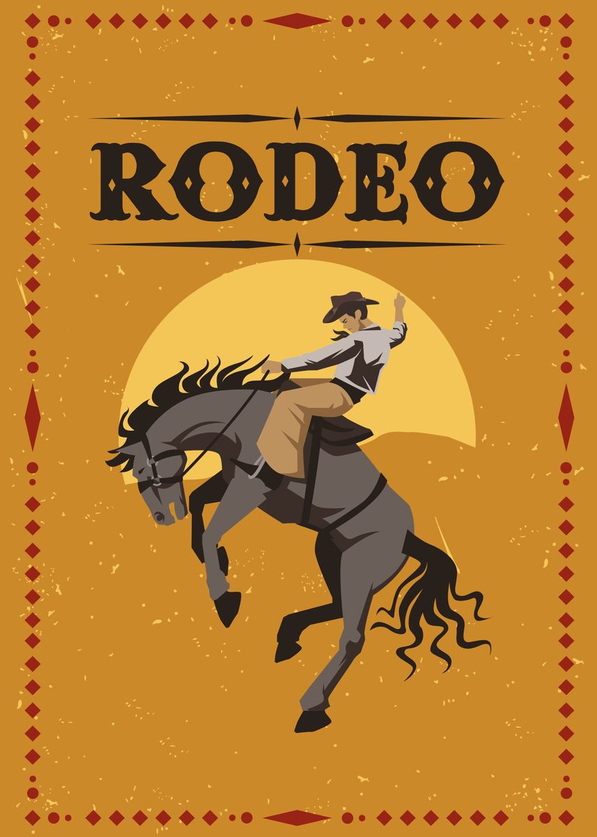'Rodeo' Poster, picture, metal print, paint by Biopic Studio | Displate