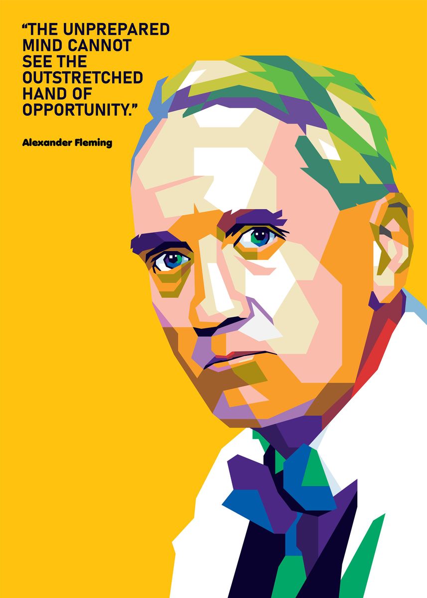 'Alexander Fleming' Poster, picture, metal print, paint by Erick Sato ...