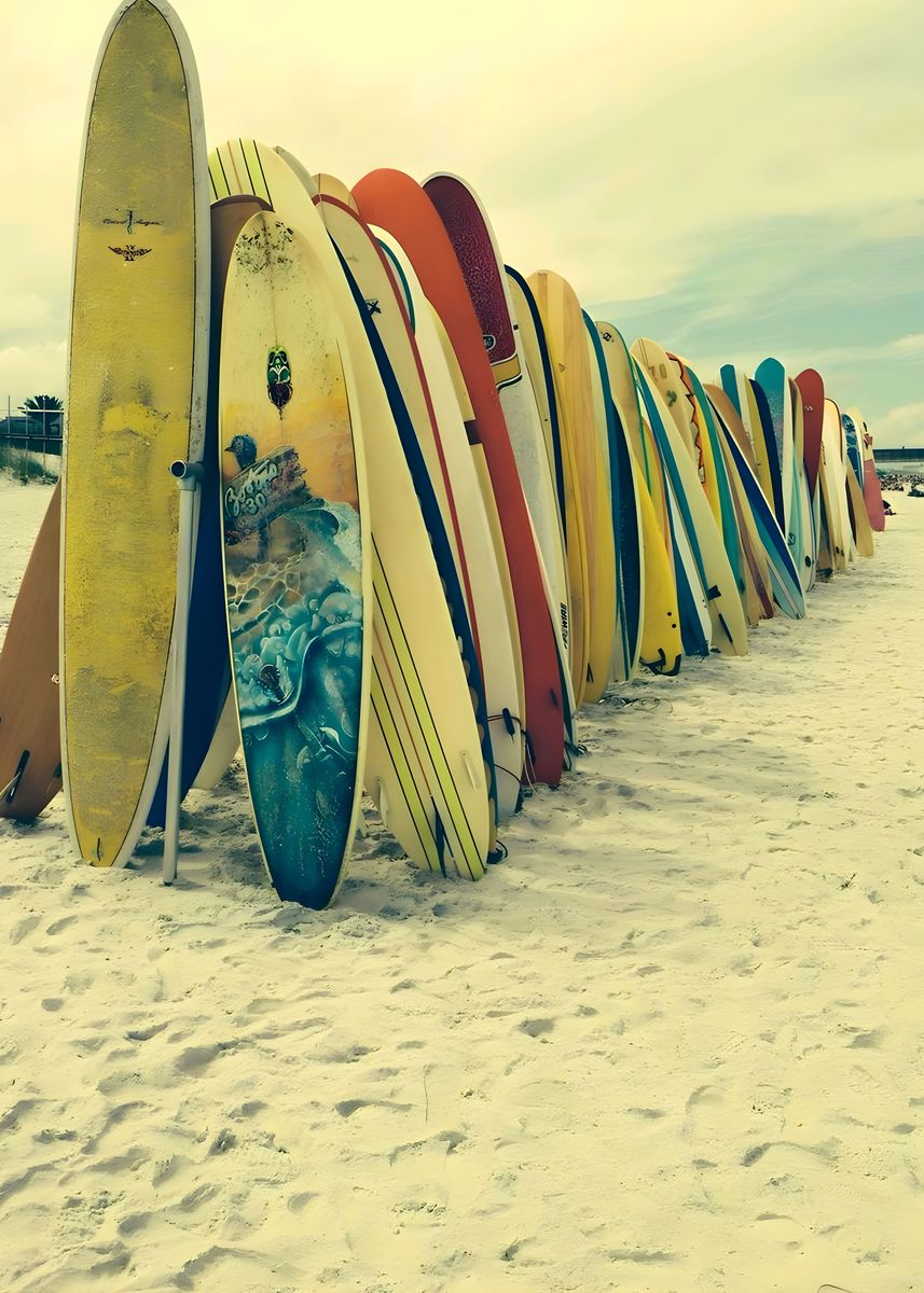 'surfing' Poster, picture, metal print, paint by bagong blue | Displate