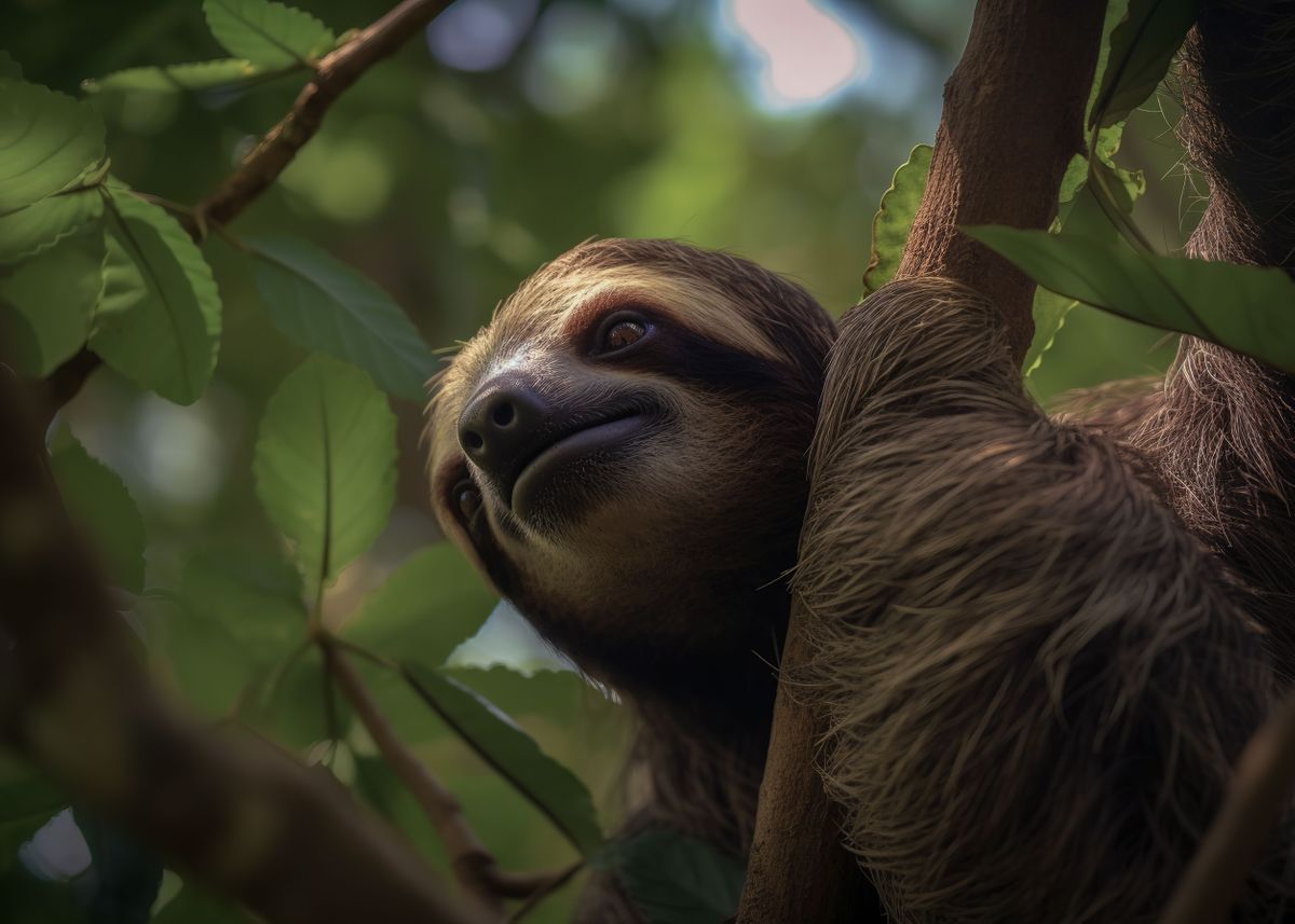 'Portrait of a sloth ' Poster by filmbildfabrik | Displate