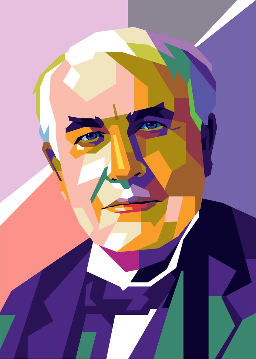 'Thomas Edison' Poster, picture, metal print, paint by Erick Sato ...