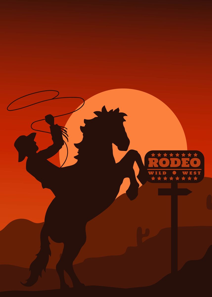 'Rodeo' Poster, picture, metal print, paint by Biopic Studio | Displate