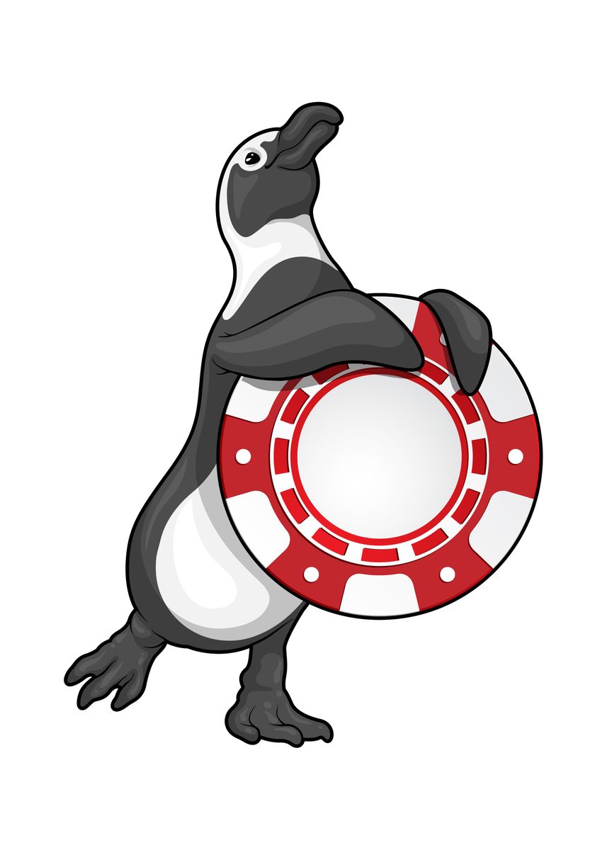 'Penguin Poker Card game' Poster, picture, metal print, paint by Markus ...