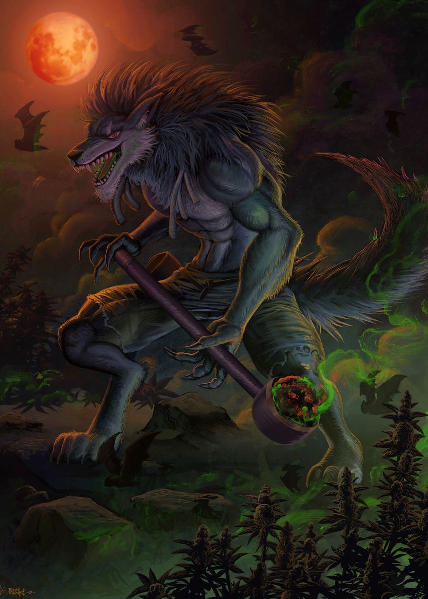 'Dank Moon' Poster, picture, metal print, paint by TerpeneTom | Displate