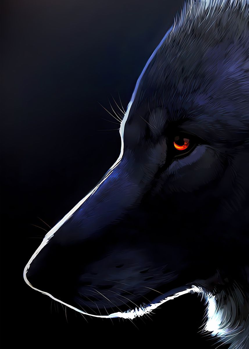 'Wolf Glowing Eyes' Poster by Lunaxys Artwork | Displate