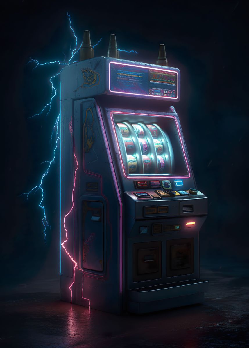 'Thunder Slot Machine' Poster, picture, metal print, paint by ...