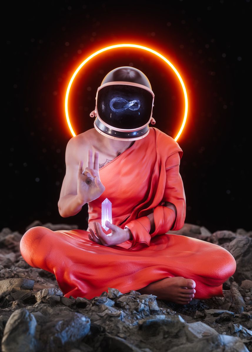 'The Cosmic Monk' Poster, picture, metal print, paint by restlessperson ...