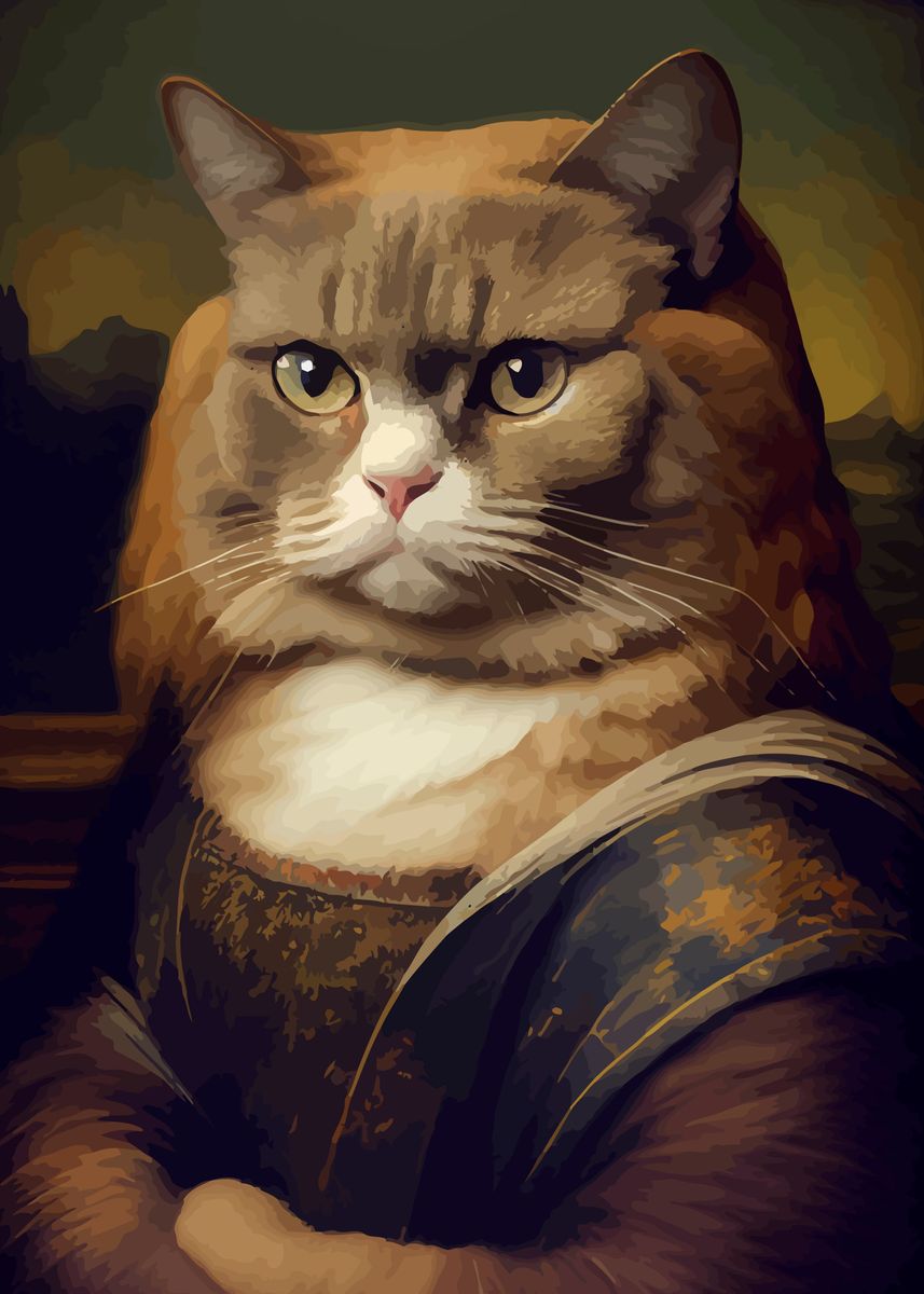 ' Vintage Cat Painting' Poster by Nice Pictures | Displate