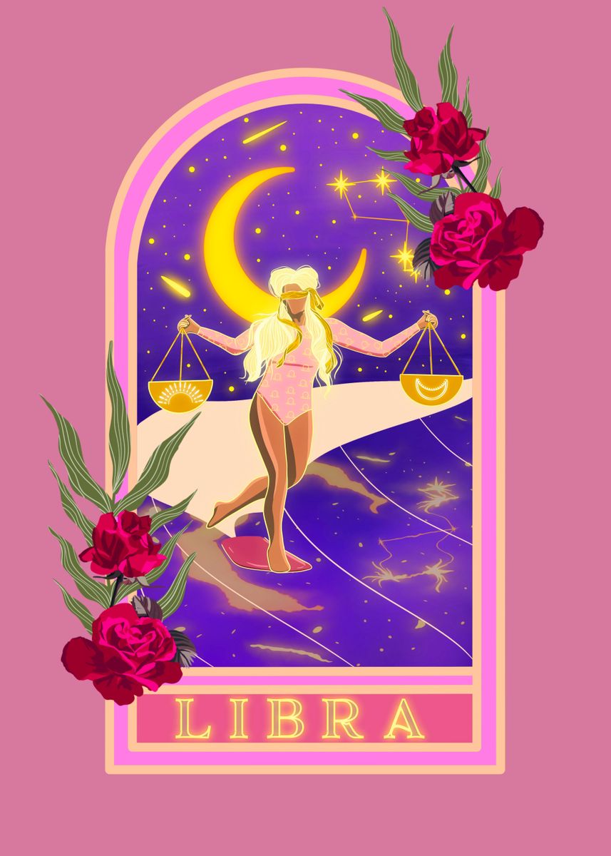 'LIBRA' Poster, picture, metal print, paint by Michi Pichel | Displate