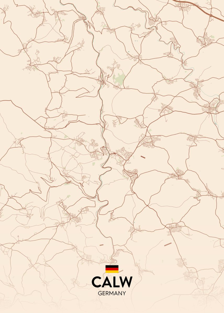 'Calw DE' Poster, picture, metal print, paint by IMR Designs | Displate