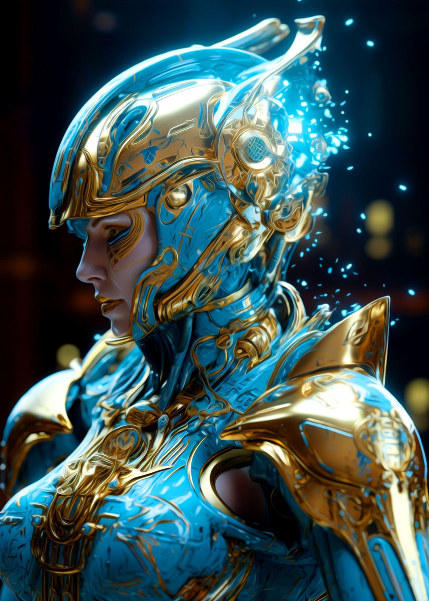 'Fantasy Cyborg Warrior' Poster, picture, metal print, paint by Nguyen ...