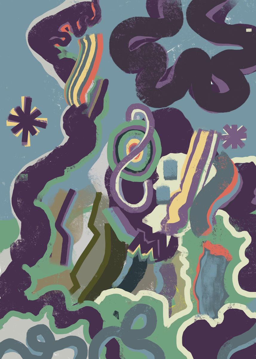 'Organic Landscape' Poster, picture, metal print, paint by Jash Jhaveri ...