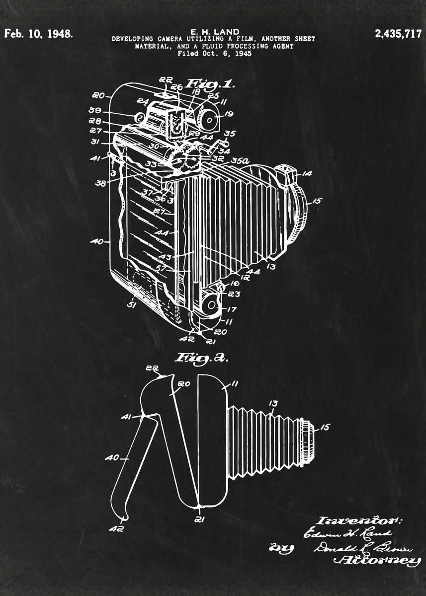 'Developing Camera patent' Poster, picture, metal print, paint by ...