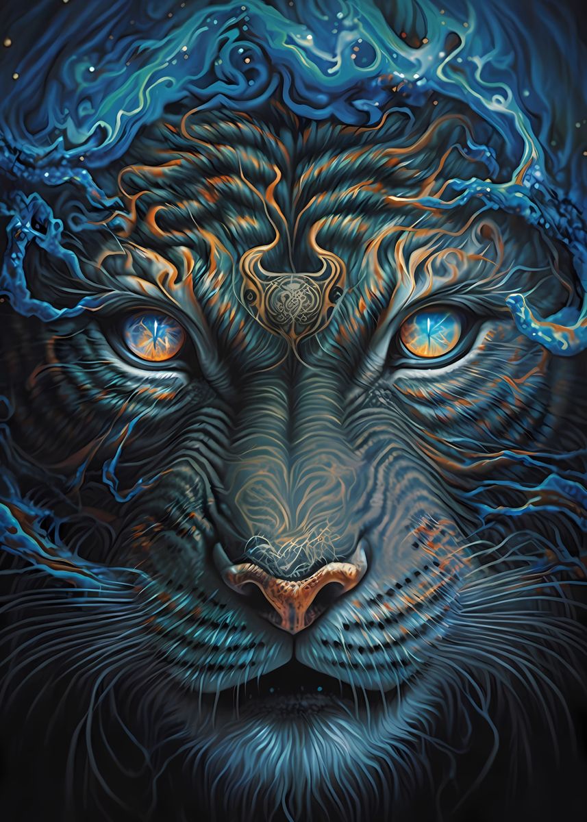 'Tiger Magical world' Poster, picture, metal print, paint by Calia ...