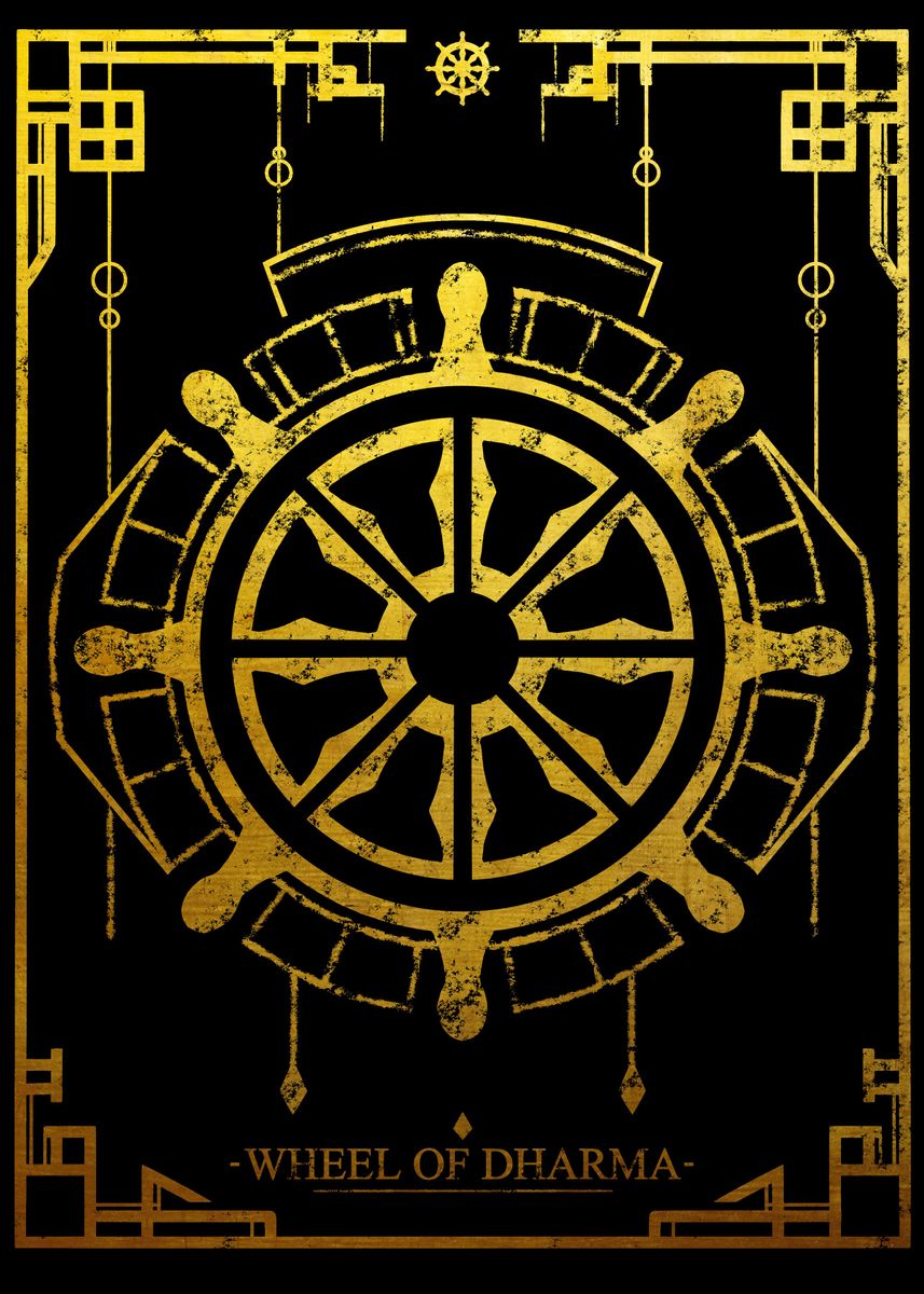 'Wheel of Dharma' Poster, picture, metal print, paint by Geometrical ...