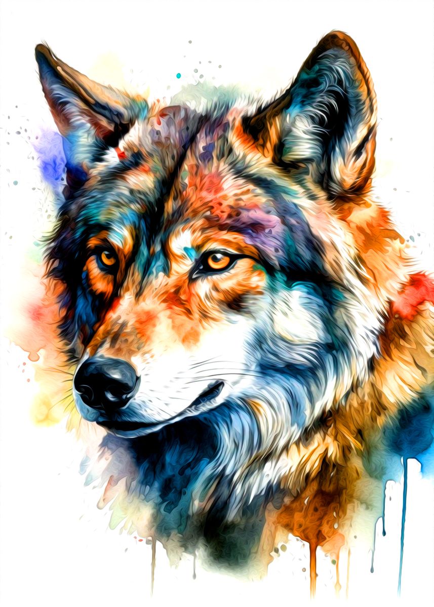 'Wolf' Poster, picture, metal print, paint by set more | Displate