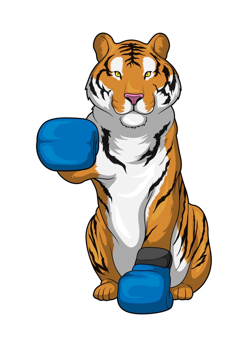 'Tiger Boxer Boxing gloves' Poster, picture, metal print, paint by ...
