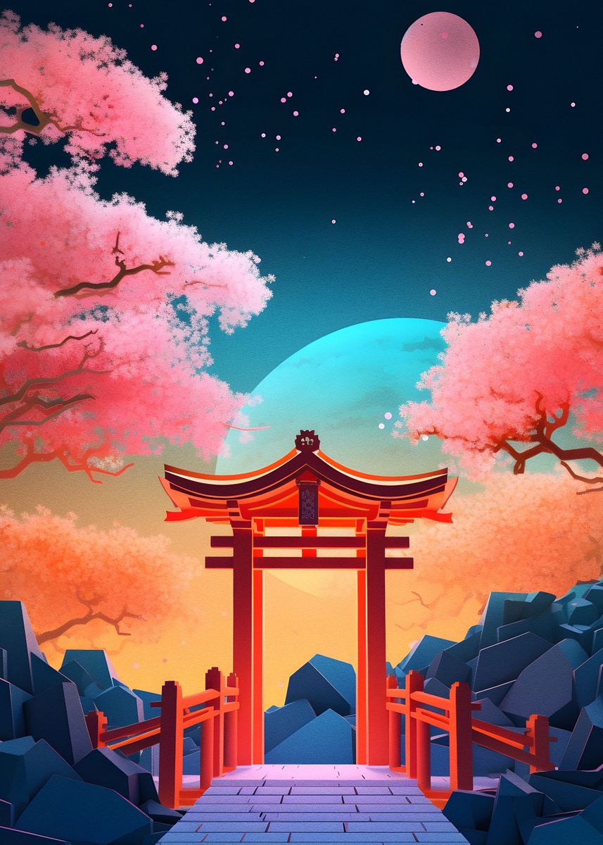 'Torii gate' Poster, picture, metal print, paint by Horace Laura | Displate