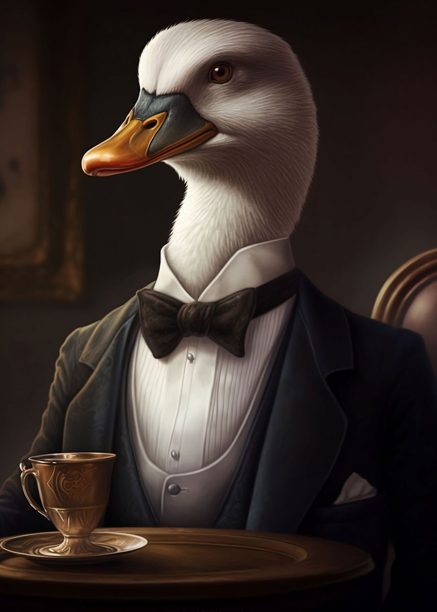 'Noble Mr Goose' Poster, picture, metal print, paint by ...