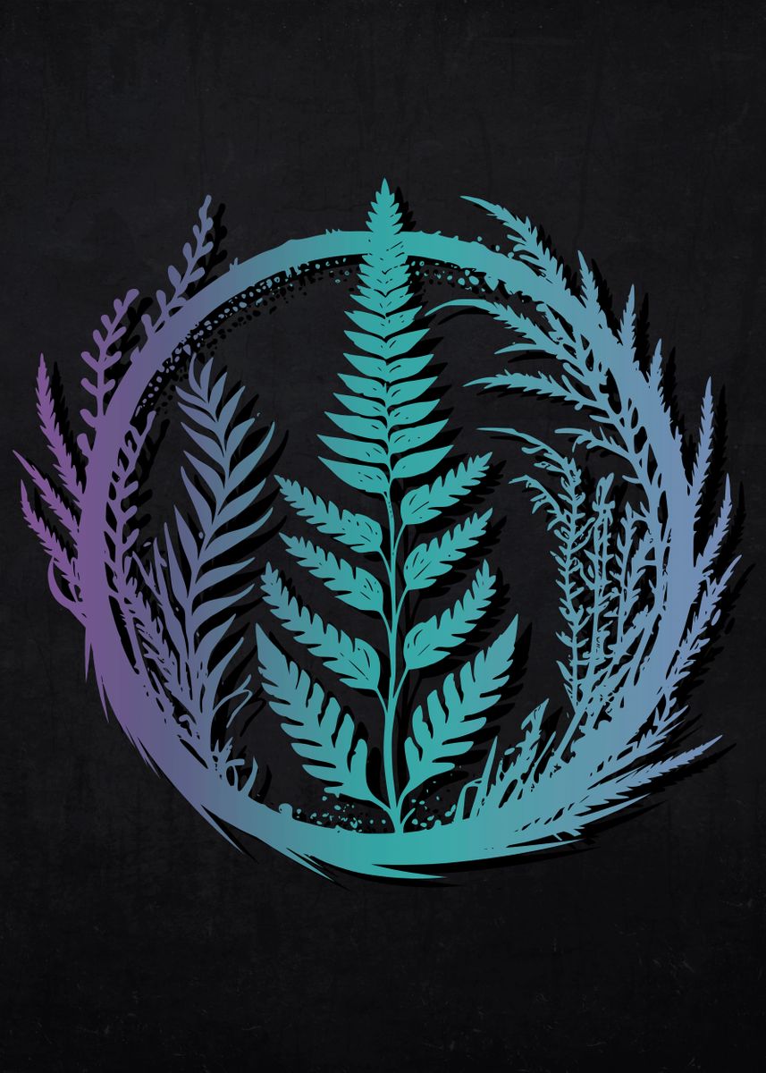 'Magic Witch Fern Colors' Poster, picture, metal print, paint by Ilya ...