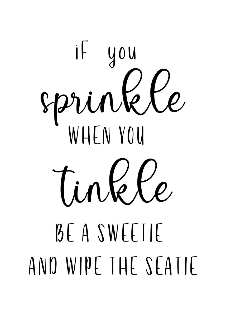 'Bathroom Toilet Funny Text' Poster, picture, metal print, paint by ...