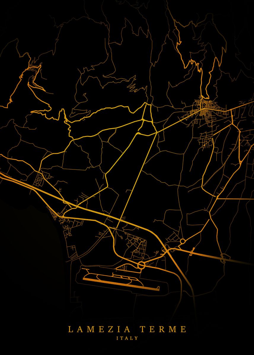 'Lamezia Terme City Map Gol' Poster, picture, metal print, paint by ...