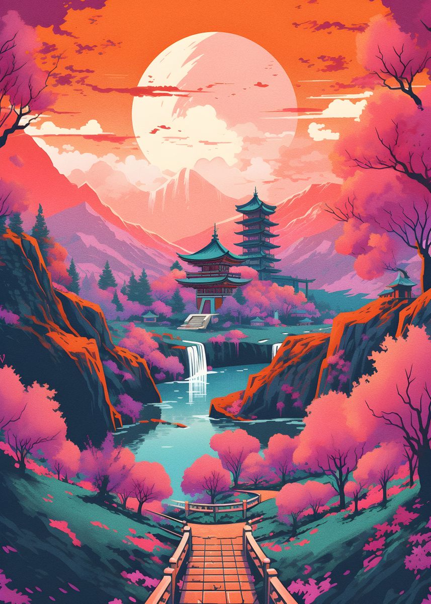 'Amazing Colorful landscape' Poster, picture, metal print, paint by ...